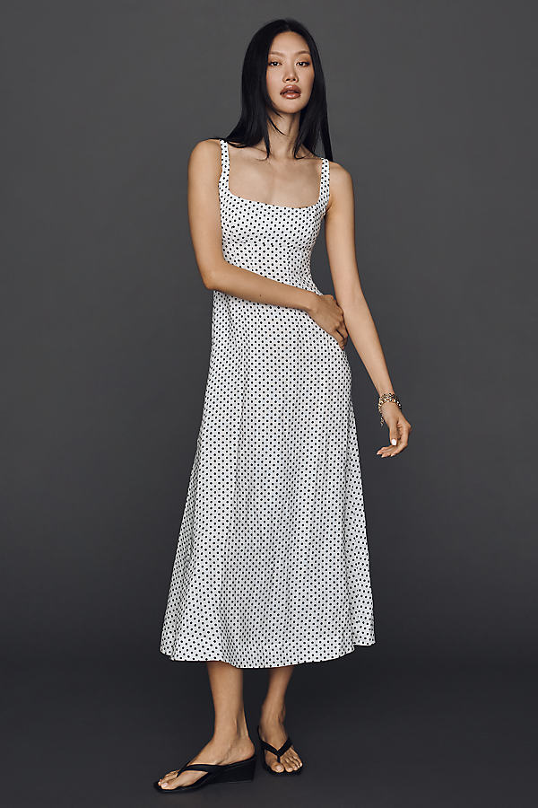 REFORMATION Reformation Sabine 100% Linen Midi Dress